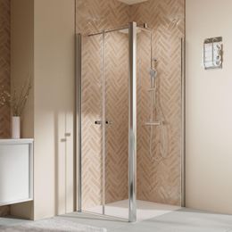 Breuer Seitenwand 'Elana 2.0' rund f&uuml;r Pendelt&uuml;r, Anschlag rechts, alu silbermatt, Klarglas hell, 80 cm