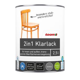 toom 2in1 Klarlack transparent seidenmatt 2,5 l