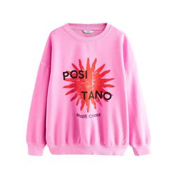 next Sweatshirt 'Positano' Damen Gr&ouml;&szlig;e L lila / pink / rot / schwarz
