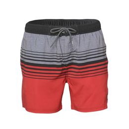 KOROSHI Badeshorts Herren Gr&ouml;&szlig;e M grau / rot / schwarz