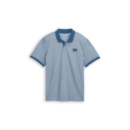 Tom Tailor Herren Piqu&eacute; Poloshirt mit Stretch, blau, Meliert, Gr. S
