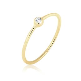 Elli Ringe - Ring Solit&auml;r Zirkonia 375er Gelbgold - Gr. 54 MM - in Wei&szlig; - f&uuml;r Damen
