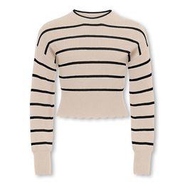 ONLY GIRLS Pullover 'KOGIBI ' M&auml;dchen Gr&ouml;&szlig;e 122/128 beige / schwarz