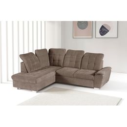 Ecksofa WERK2 "Brindisi, Multifunktion, bequem & komfortabel, Breite 263cm, L-Form", braun, B:263cm H:105cm T:212cm, 92% Polyester, 8% Nylon, Sofas, Ecksofa, mit verstellbaren Kopfteilen, Bettfunktion & Bettkasten