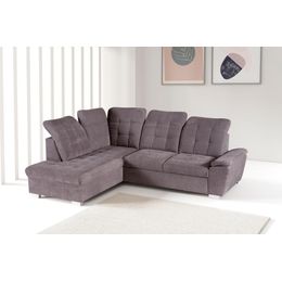 Ecksofa WERK2 "Brindisi, Multifunktion, bequem & komfortabel, Breite 263cm, L-Form", grau, B:263cm H:105cm T:212cm, 92% Polyester, 8% Nylon, Sofas, Ecksofa, mit verstellbaren Kopfteilen, Bettfunktion & Bettkasten