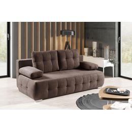 Schlafsofa WERK2 "Indigo Bettsofa mit Bettkasten, Breite 205cm, hochwertige Verarbeitung", braun (tabak), B:205cm H:90cm T:95cm, 100% Polyester, Sofas, Schlafsofa, 2-Sitzer Sofa und Schlafcouch mit Federkern & Bettkasten