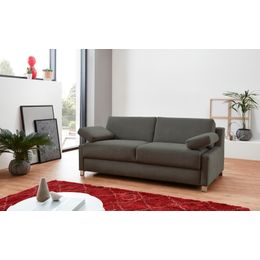 Schlafsofa Bali "Viola, Dauerschl&auml;fer mit Seitenkissen", grau, B:181cm, 100% Polyester, Sofas, Schlafsofa, in 140er und 160er Breite, 3 Varianten, auch mit Ergoflex-Lattenrost
