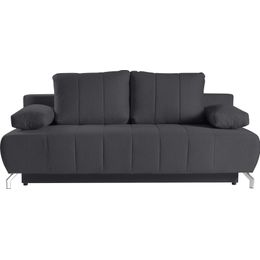 Schlafsofa WERK2 "Troya Bettsofa mit Bettkasten und Federkern, Breite 210cm", grau (antrazit), B:210cm H:95cm T:95cm, 100% Polyester, Sofas, Schlafsofa, 2-Sitzer Sofa und Schlafcouch mit Federkern & Bettkasten