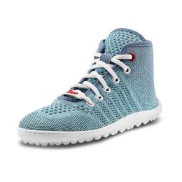 Barfu&szlig;schuh Leguano "leguanito go", Kinder, Gr. 23, gr&uuml;n (hellblau, grau), Textil, Schuhe Barfu&szlig;schuh, Schn&uuml;rer, High-Top-Sneaker mit biegsamer LIFOLITSohle