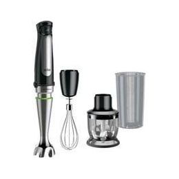 Braun MultiQuick 7 Stabmixer MQ 7025X schwarz/edelstahl, 1.000 Watt, mit Zerkleinerer und Schneebesen