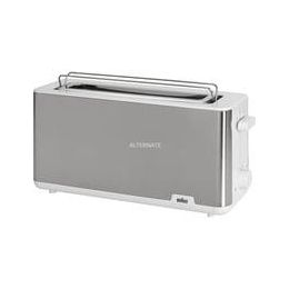 Braun Langschlitz-Toaster PurShine HT 1610 WH edelstahl/wei&szlig;, 1.030 Watt, f&uuml;r 2 Scheiben Toast