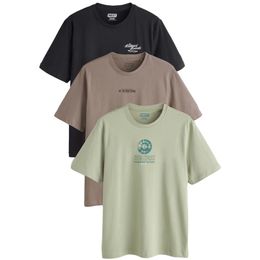 next T-Shirt Herren Gr&ouml;&szlig;e 4XL cyanblau / pastellgr&uuml;n / altrosa / schwarz