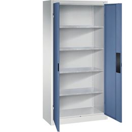 C+P Werkstatt-Schwerlastschrank, Breite 930 mm, Tiefe 400 mm, Tür fernblau