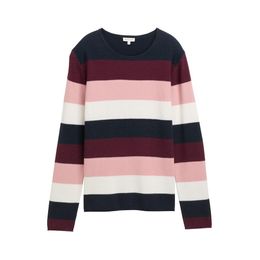 Tom Tailor Pullover Damen Größe XL navy / cyclam / rosa / weiß