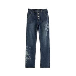 Desigual Jeans Damen Gr&ouml;&szlig;e 27/28 blue denim / wei&szlig;