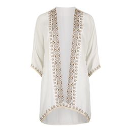 Apricot Embroidered Cover-Up Kimono ' ' Damen Gr&ouml;&szlig;e XL wei&szlig;