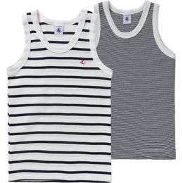 Petit Bateau Unterhemd Jungen Gr&ouml;&szlig;e 140 nachtblau / wei&szlig;