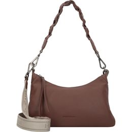 Harbour 2nd, Handtasche, Just Pure Schultertasche Leder 33 cm, Braun