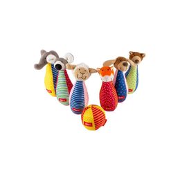 Sigikid Kegelspiel mit 6 Stofftierfiguren und Softball PlayQ in mehrfarbig | Gr.: onesize
