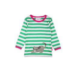 Toby tiger Langarmshirt mit K&auml;tzchen Applikation in gr&uuml;n | Gr.: 92
