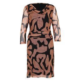 Zero Meshkleid mit Wasserfallausschnitt in BlackCamel | Gr.: 40
