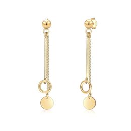 Elli Ohrringe 925 Sterling Silber Geo, Kreis in Gold | Gr.: onesize