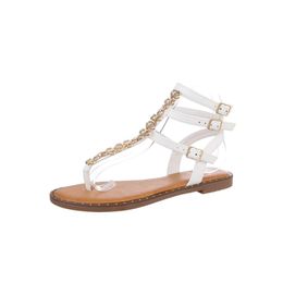 Ital-Design Sandale & Sandalette in Wei&szlig; | Gr.: 38