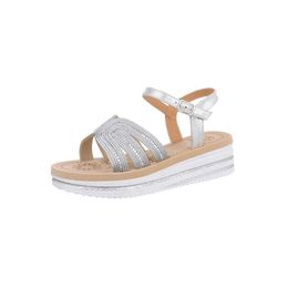 Ital-Design Sandale & Sandalette in Silber | Gr.: 37