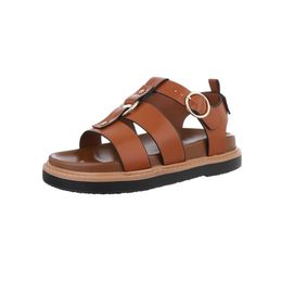 Ital-Design Sandale & Sandalette in Camel | Gr.: 36