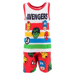 Avengers 2tlg. Outfit: Schlafanzug Sommer kurz Shirt und Short in Rot | Gr.: 116