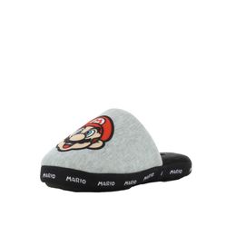 Hausschuhe mit Super Mario und Luigi Motiv, in Grau, Schlupfschuh | Gr.: 36/37