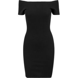 Urban Classics Damen Ladies Off Shoulder Rib Dress in black | Gr.: S
