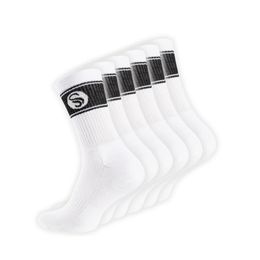 Stark Soul&reg; Stark Soul 6 Paar Sportsocken im RETRO Design - Frotteesohle in wei&szlig; | Gr.: 43-46