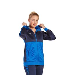 Erima Damen Six Wings Trainingsjacke mit Kapuze in new royal/new navy | Gr.: 38