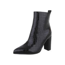 Ital-Design High Heel in Schwarz und Silber | Gr.: 40