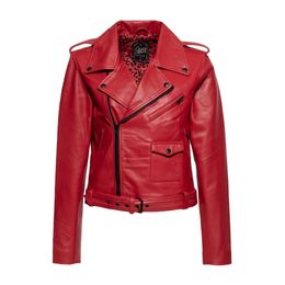 Queen Kerosin Lederjacke Marlon in rot | Gr.: L
