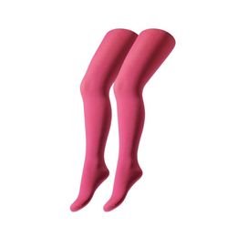 Camano Strumpfhose 2er Pack warm & cozy in shocking pink | Gr.: 134-146