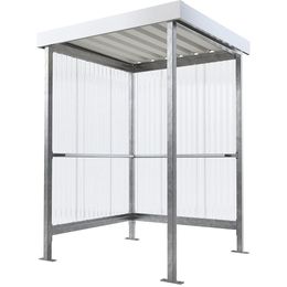 WSM Überdachung Jena Maxi, Überdachung zweiseitig, BxT 1500 x 1500 mm, feuerverzinkt