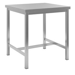 eurokraft basic Edelstahl-Arbeitstisch, 1 Mittelstrebe, Breite 800 mm
