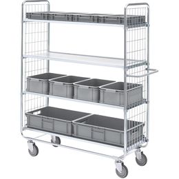 HelgeNyberg Etagenwagen SERIE 100, 4 Etagen, LxBxH 800 x 460 x 1585 mm, ab 5 Stk