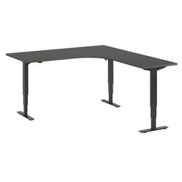 Schreibtisch Atlanta, elektrisch höhenverstellbar, L-Form, BxT 1800 x 2000 mm, dunkelgrau/schwarz, rechts kaiserkraft