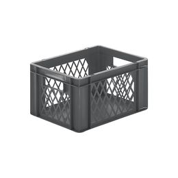 Euro-Format-Stapelbehälter, Wände durchbrochen, Boden geschlossen, LxBxH 400 x 300 x 210 mm, grau, VE 5 Stk kaiserkraft