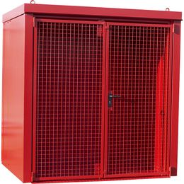 eurokraft pro Gasflaschencontainer, feuerbest&auml;ndig, f&uuml;r 35 Flaschen mit &Oslash; 230 mm, rot