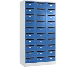 Wolf Postverteilerschrank, 30 Fächer, abschließbar, enzianblau