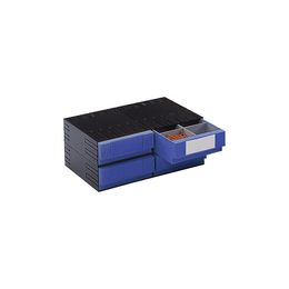 Schubladenmagazin aus Polystyrol, HxBxT 202 x 482 x 344,5 mm, 4 Schubladen, blau kaiserkraft