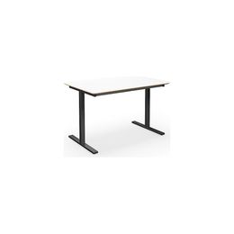 Mehrzwecktisch DUO-T Trend, gerade Platte, abgerundete Ecken, Tiefe 800 mm, Breite 1200 mm, weiß, schwarz kaiserkraft