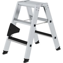 MUNK Stufen-Stehleiter CLIP-STEP, beidseitig begehbar, geriffelt, 2 x 3 Stufen