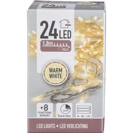 H & S Collection, Lichterkette, 24er LED-Lichterkette - ca. 1,80 m - warmweiss (1.80 m)