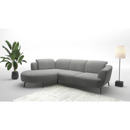 Sit & More Ecksofa SIT & MORE "Zoe", grau, B:309cm H:87cm T:199cm, 95% Polyester, 5% Polyamid, Sofas, Ecksofa, ink.Sitztiefenverstellung, wahlweise mit Kopfteilverstellung