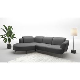 Sit & More Ecksofa SIT & MORE "Zoe", grau (dunkelgrau), B:309cm H:87cm T:199cm, 95% Polyester, 5% Polyamid, Sofas, Ecksofa, ink.Sitztiefenverstellung, wahlweise mit Kopfteilverstellung